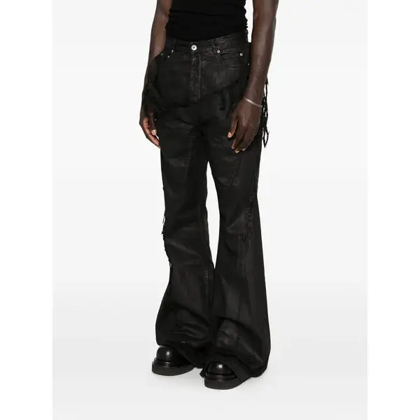 Rick Owens Frayed Flared Jeans - Black