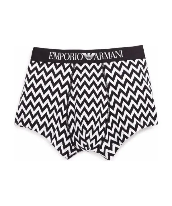 Emporio Armani And White Fancy Printed Underwear - Black