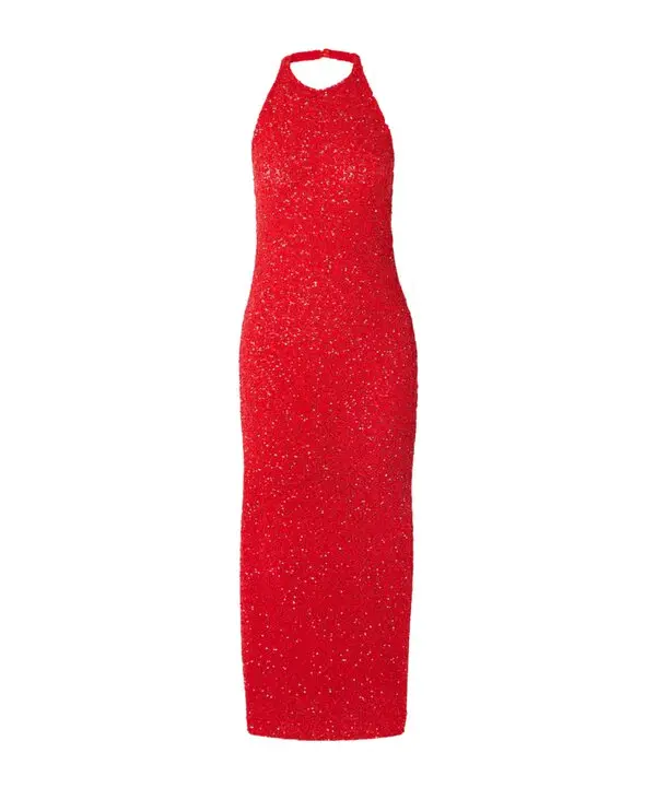 Tove Colette Sequin Maxi Dress - Red