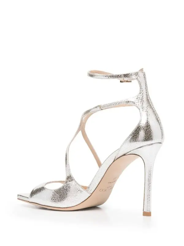 JIMMY CHOO Square-toe Stiletto Heeled Sandals - White