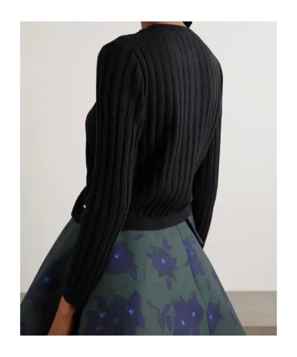 SHUSHU/TONG Embellished Ribbed Cardigan