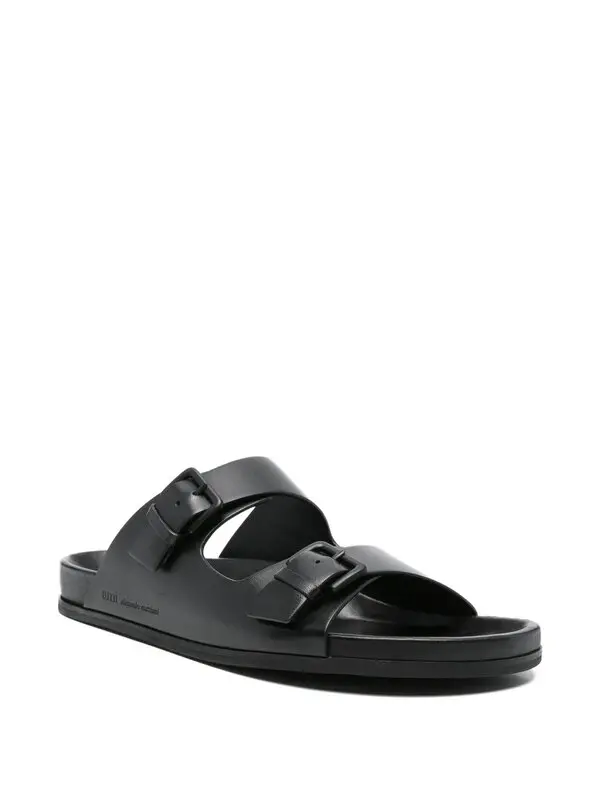 AMI Paris Buckle Strap Sliders