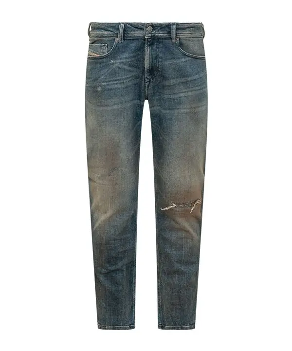DIESEL® Straight Leg Distressed Jeans