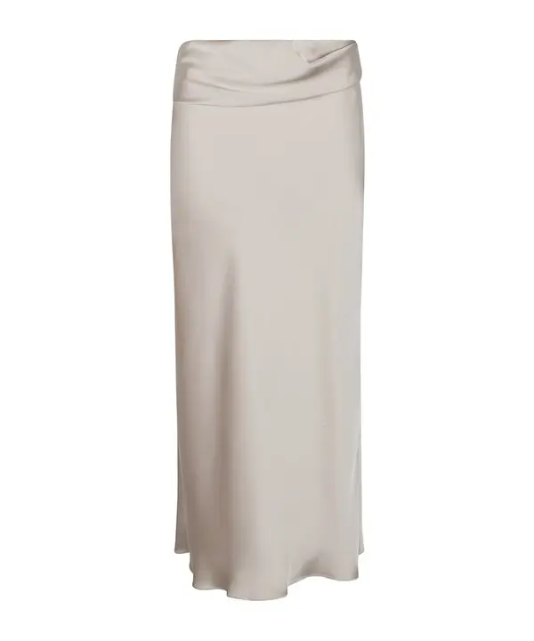Patrizia Pepe Draped Midi Skirt - Light Grey