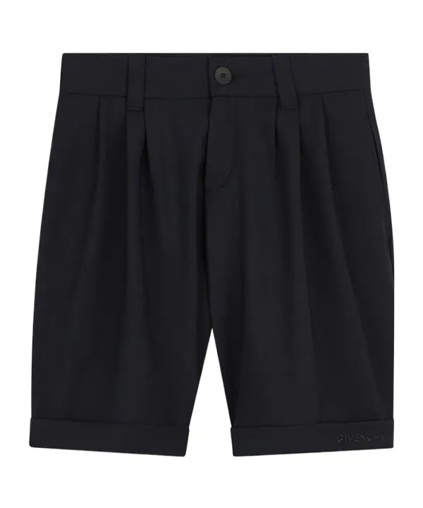 Givenchy Pleated Cuffed Shorts - Blue
