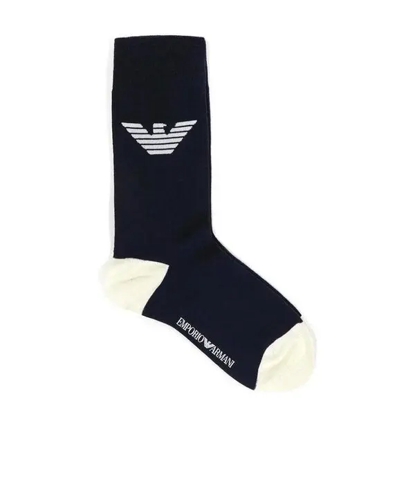 Emporio Armani Logo Crew Socks - Black