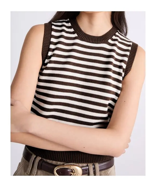 Marella Sleeveless Cotton And Silk Knit Top
