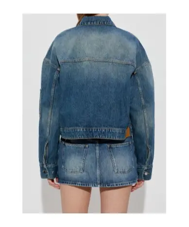 Amiri Long Sleeve Denim Trucker Jacket - Navy Blue
