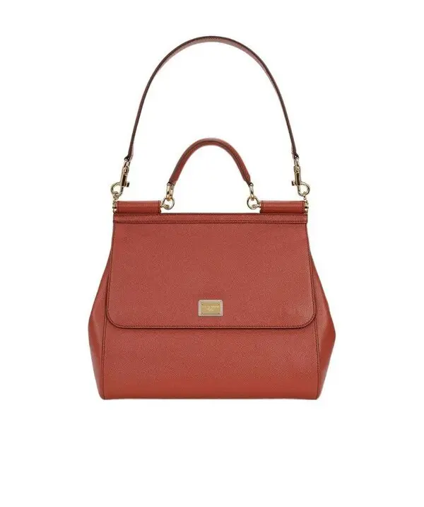 Dolce & Gabbana Logo Detail Shoulder Bag - Brown