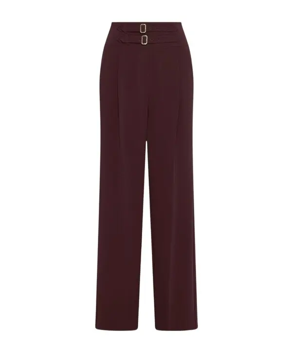 Marella High-waisted Buckled Cady Trousers