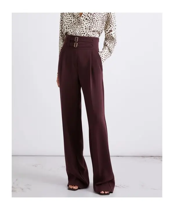 Marella High-waisted Buckled Cady Trousers