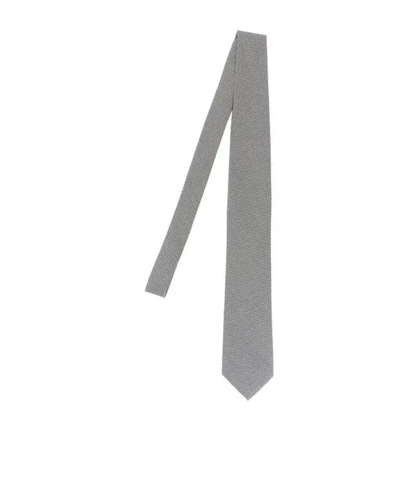TOM FORD Pointed Tip Jacquard Tie - Gray