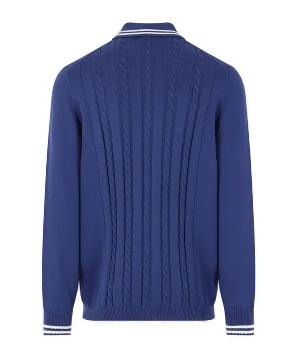 Brunello Cucinelli Long Sleeve Cardigan With Heraldic Appliqu