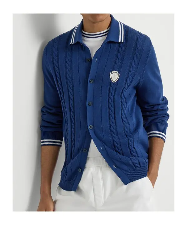 Brunello Cucinelli Long Sleeve Cardigan With Heraldic Appliqu - No