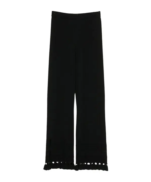 TWINSET Crochet Ruffled Trousers - Black