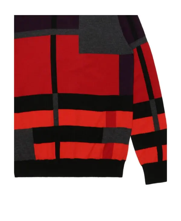 Burberry Color Blocked Long Sleeve Sweater