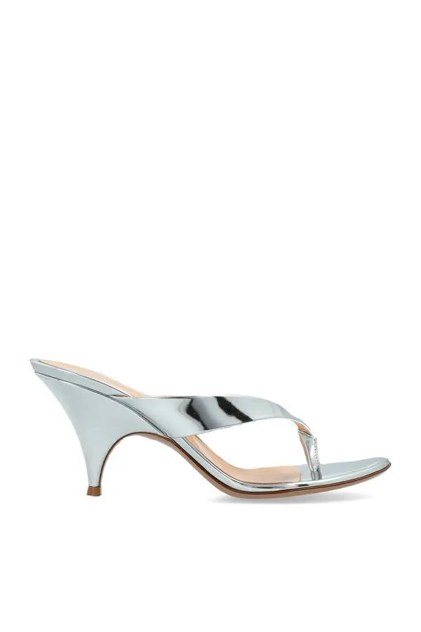 GIANVITO ROSSI Sofia Thong Heeled Mules - Green