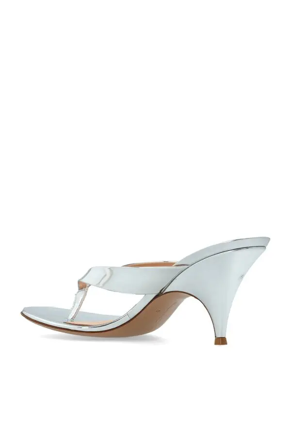 GIANVITO ROSSI Sofia Thong Heeled Mules - Green