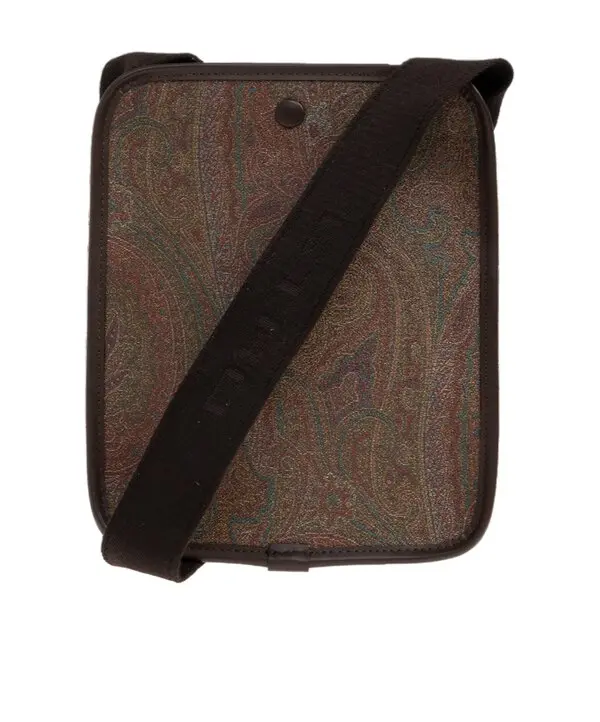 Etro Paisley Canvas Shoulder Bag - Brown