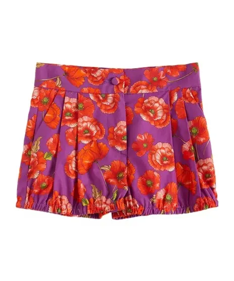 Dolce & Gabbana Poppy Printed Cotton Poplin Shorts - Red