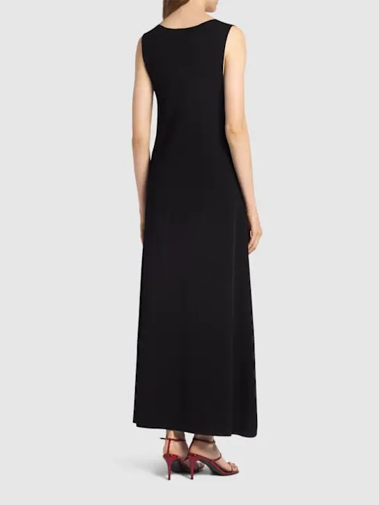 Khaite Keran Smooth Viscose Blend Long Dress - Black