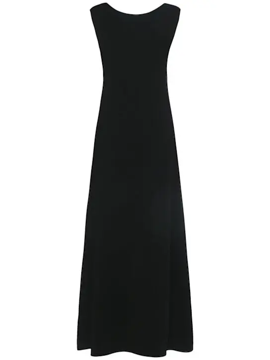 Khaite Keran Smooth Viscose Blend Long Dress - Black