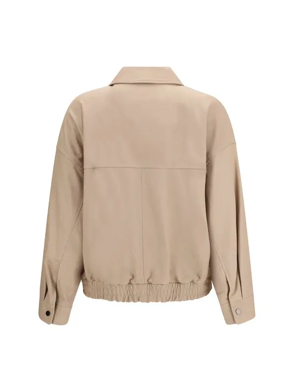 Brunello Cucinelli Monili-detail Leather Jacket