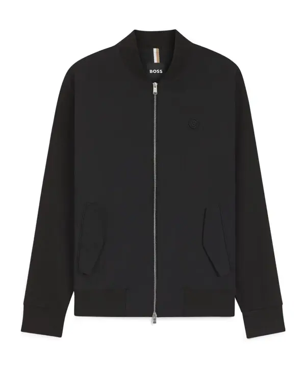 Hugo Boss Zip-up Bomber Jacket With Long Sleeves