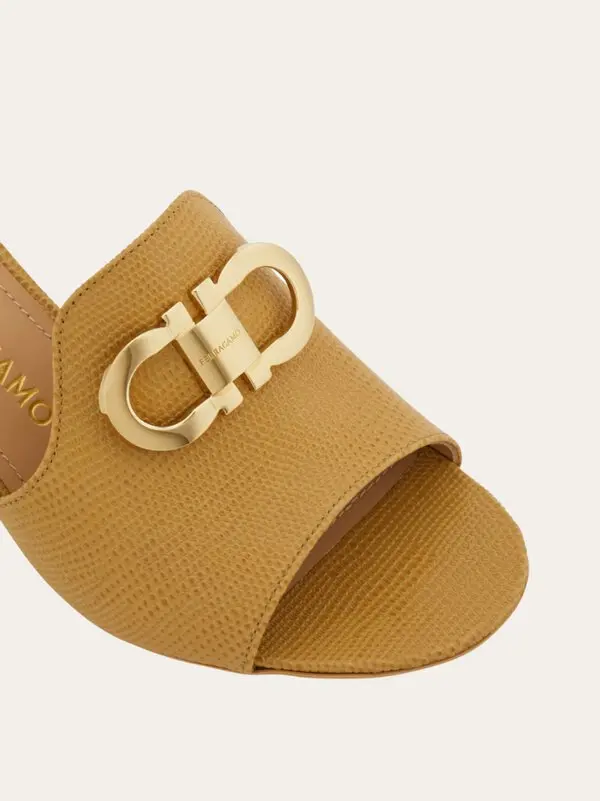 FERRAGAMO Mid Heel Mule With Gancini Buckle