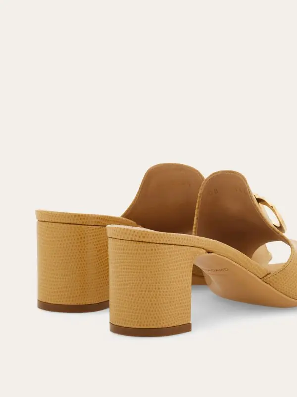 FERRAGAMO Mid Heel Mule With Gancini Buckle