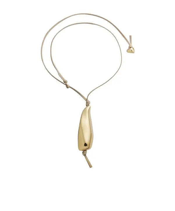Bottega Veneta Gold Prisma Pendant Necklace - Off White