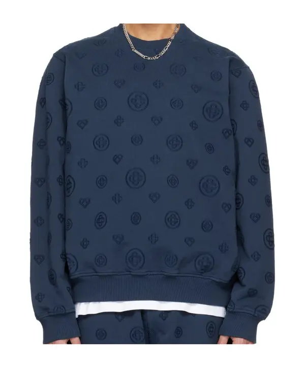 Casablanca Letter Pattern Sweatshirt - Navy Blue