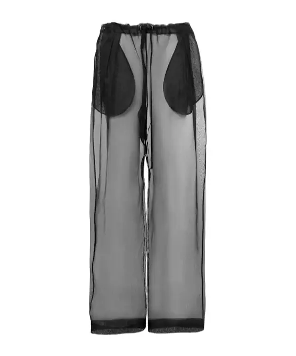Khaite Trenton Stretch Silk Organza Pants - Gray