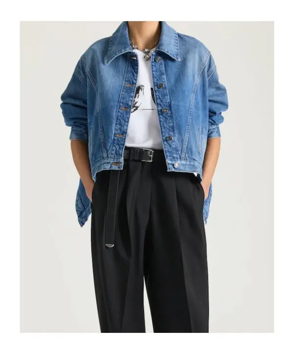 Givenchy Asymmetrical Hem Denim Jacket - Medium Blue