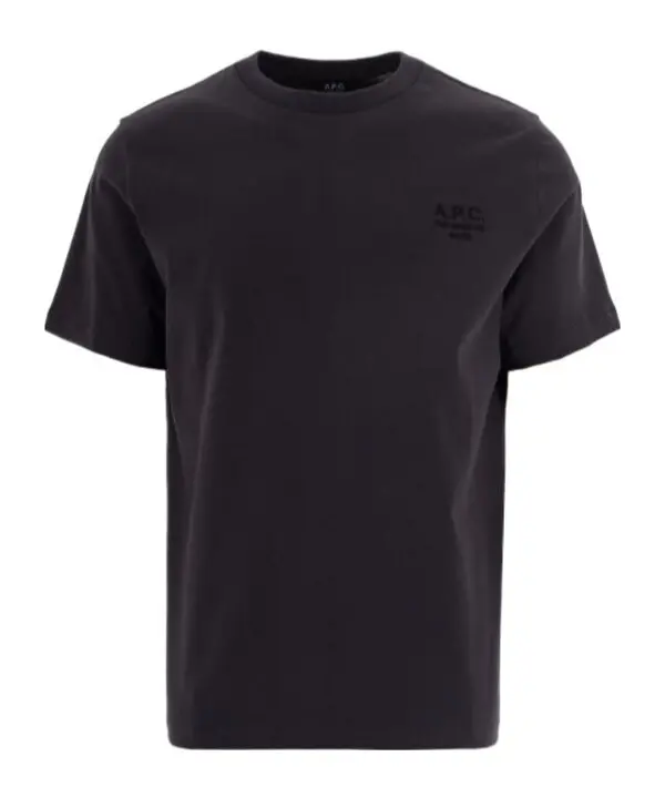 A.p.c. Logo Embroidered Crewneck T-shirt - Black