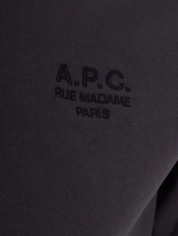 A.p.c. Logo Embroidered Crewneck T-shirt - Black