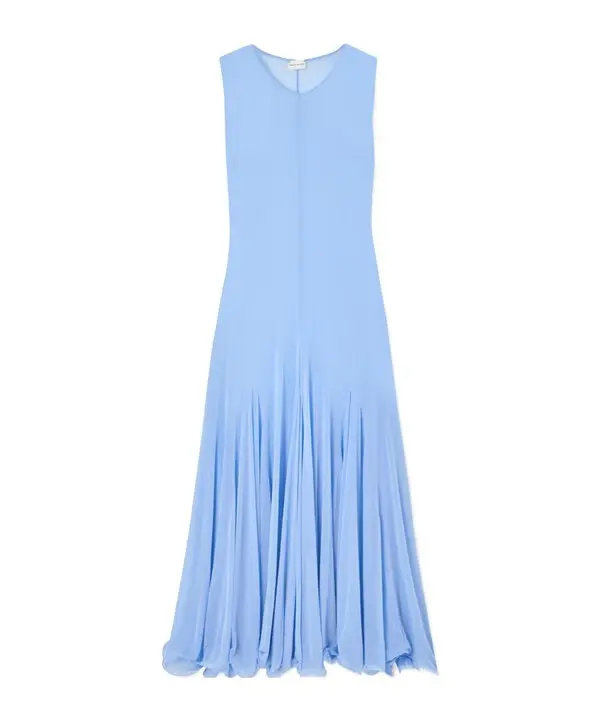 Magda Butrym Pleated Sleeveless Dress - Blue
