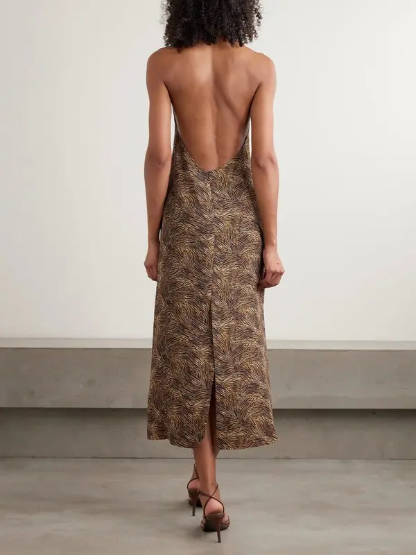 Tove Colette Zebra Print Halterneck Midi Dress