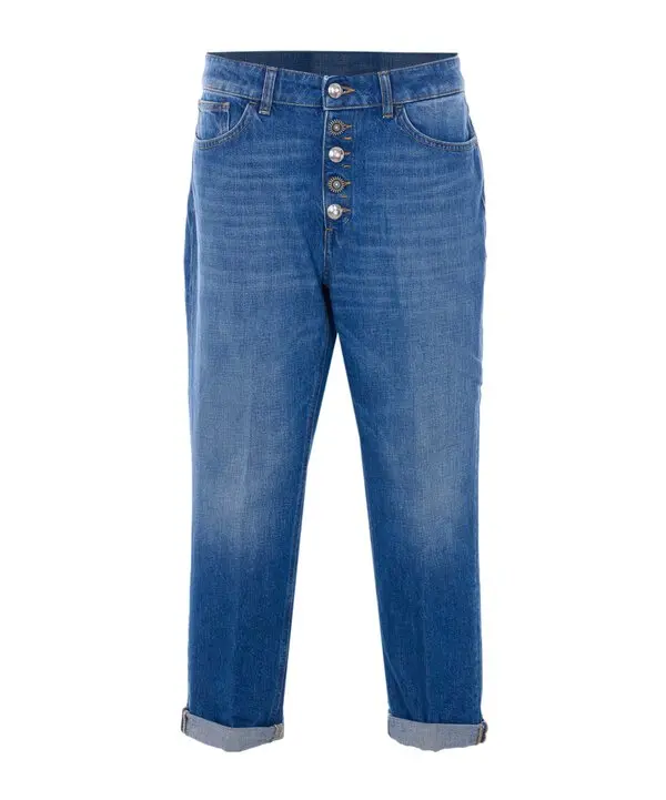 DONDUP Waistband Loops Logo Patch Jeans - Blue