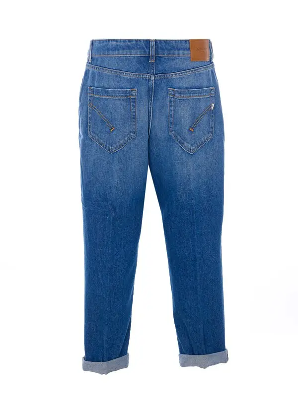 DONDUP Waistband Loops Logo Patch Jeans - Blue