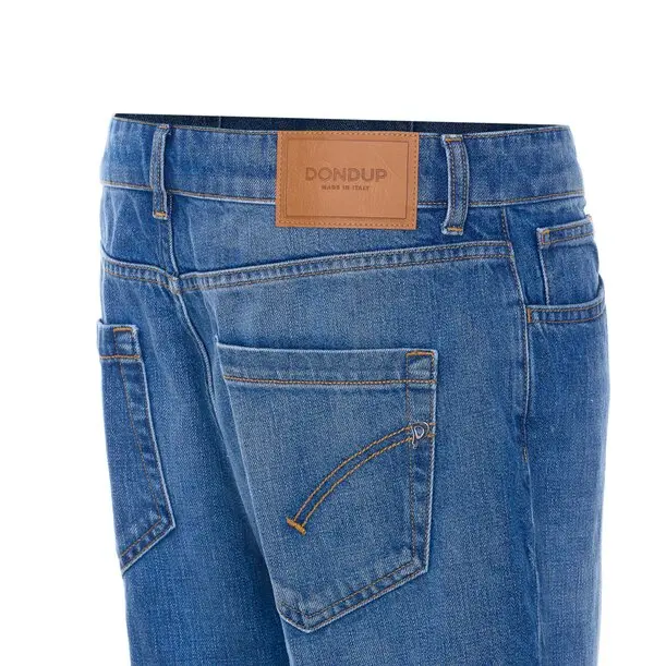 DONDUP Waistband Loops Logo Patch Jeans - Blue