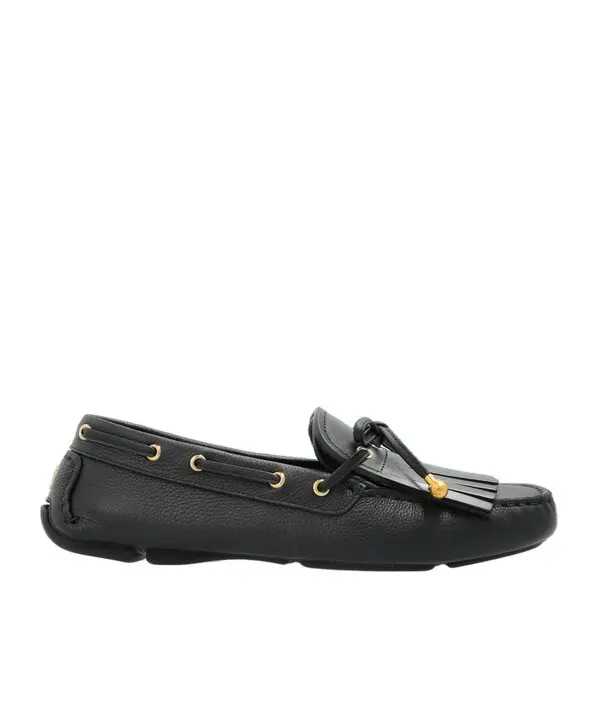 JIMMY CHOO Bow Detailed Flat Loafers - Black