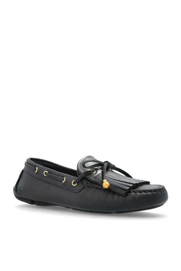 JIMMY CHOO Bow Detailed Flat Loafers - Black