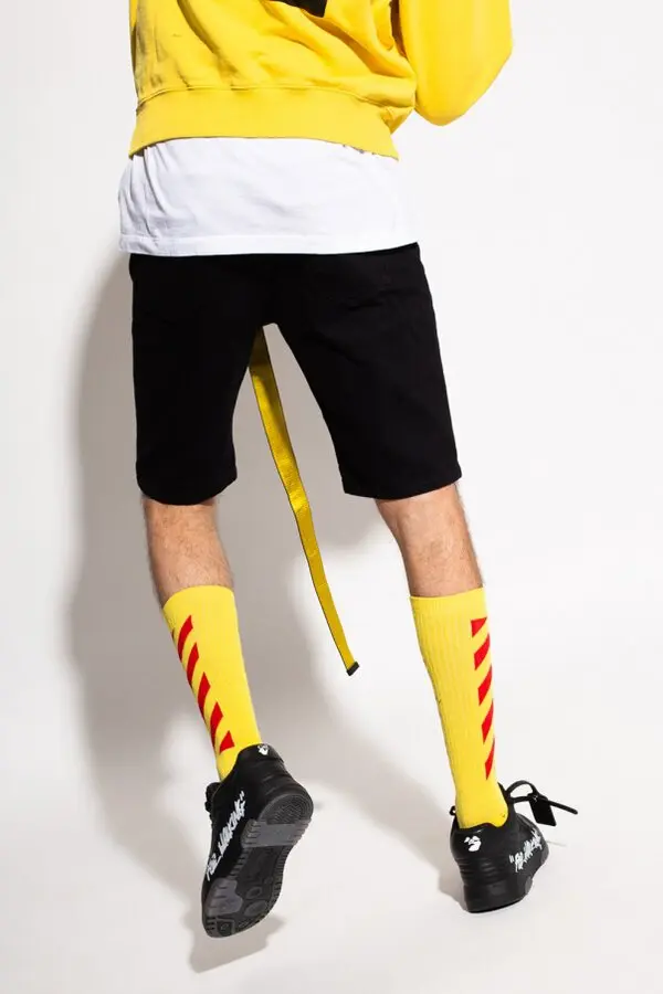Off-White Belted Denim Shorts