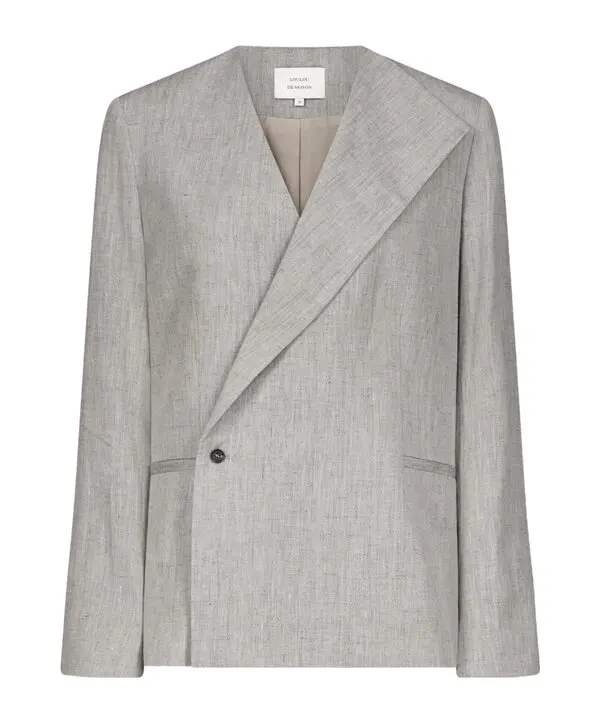 Loulou De Saison Suna Asymmetric Blazer - Grey Melange