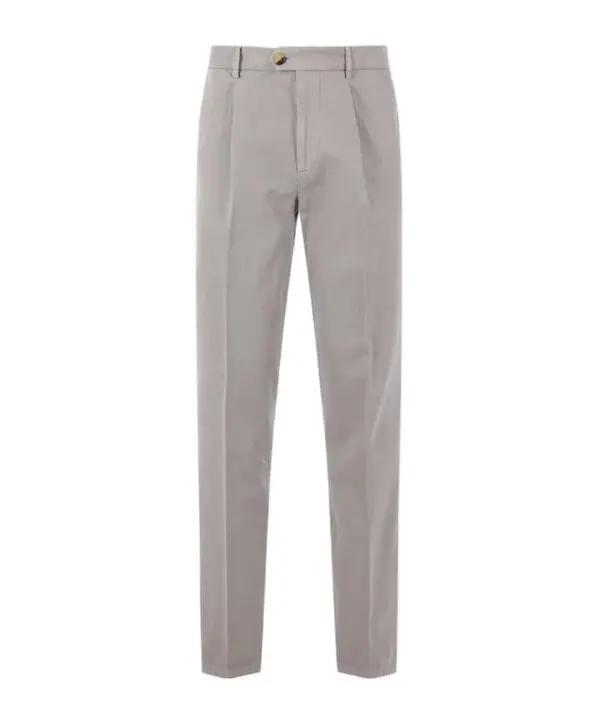 Brunello Cucinelli Leisure-fit Pleated Gabardine Trousers - Gray