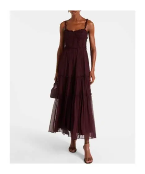 Ulla Johnson Sleeveless Strapless Dress With Ruffles And Pleated Skirt