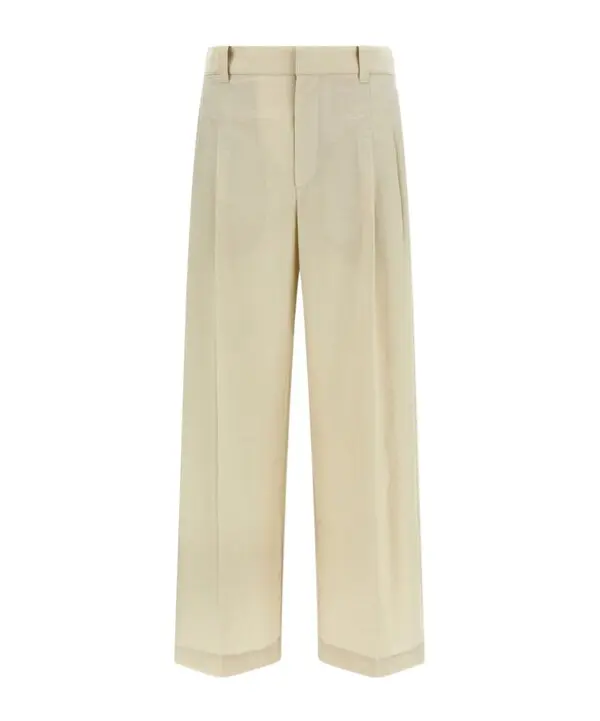 Brunello Cucinelli Wide Leg Pleated Trousers