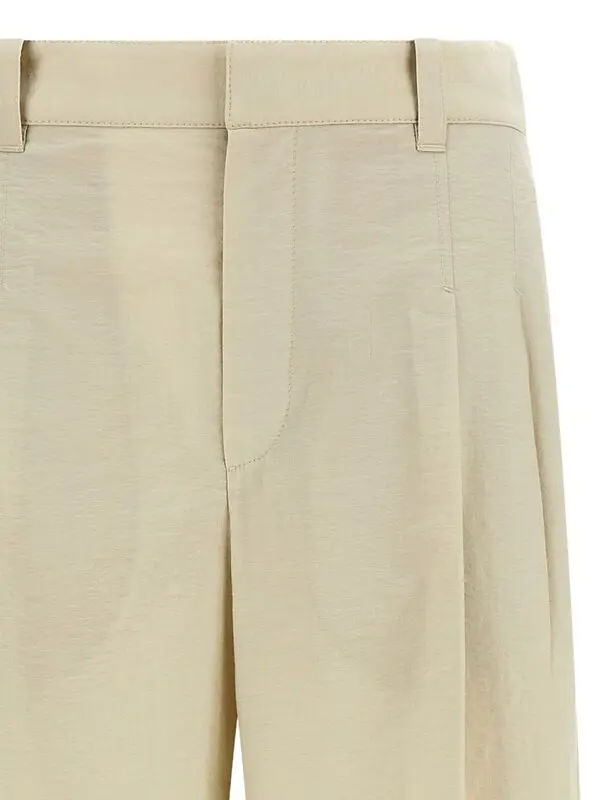 Brunello Cucinelli Wide Leg Pleated Trousers