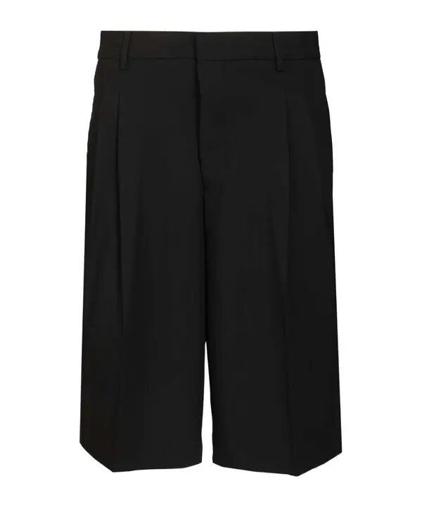 Ami Pleated Tailored Shorts - Black